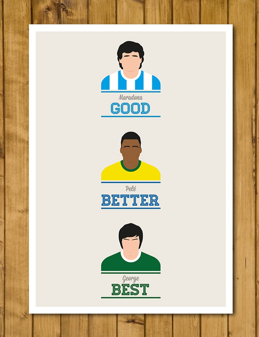 George Best Poster - Northern Ireland Shirt - F... - Folksy