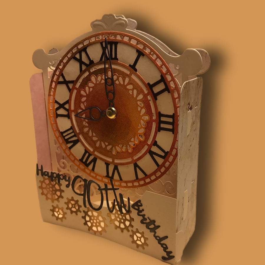 3D Clock Card - Folksy