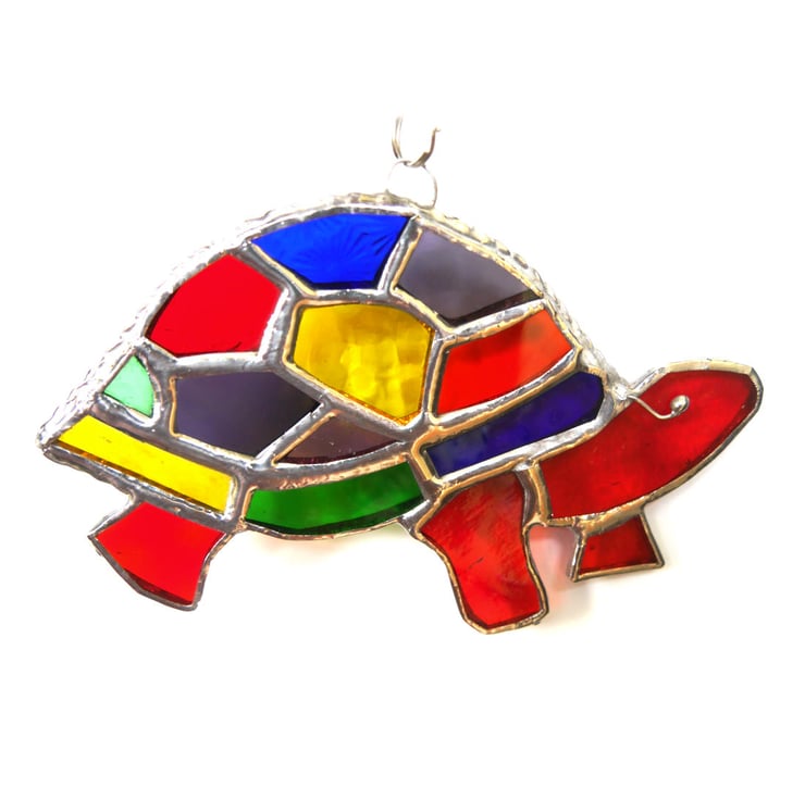 SOLD Tortoise Suncatcher Stained Glass Handmade... - Folksy
