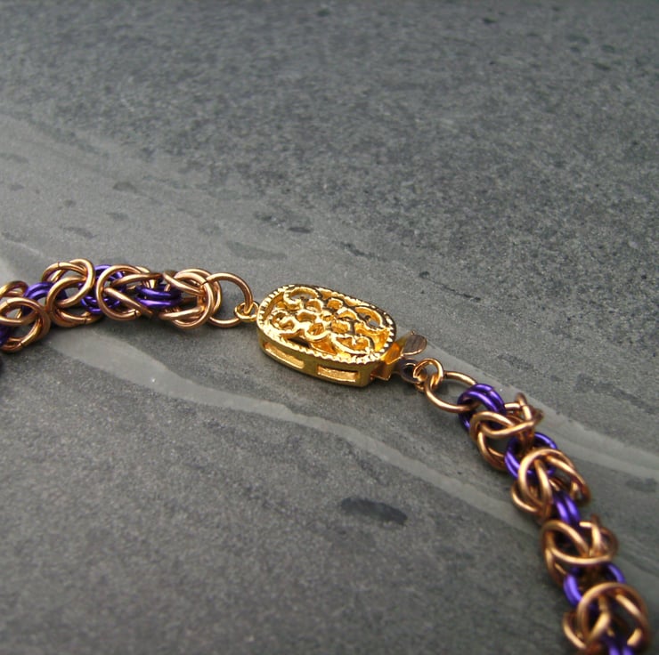 Byzantine Medieval Style Chainmail Purple Gold... - Folksy