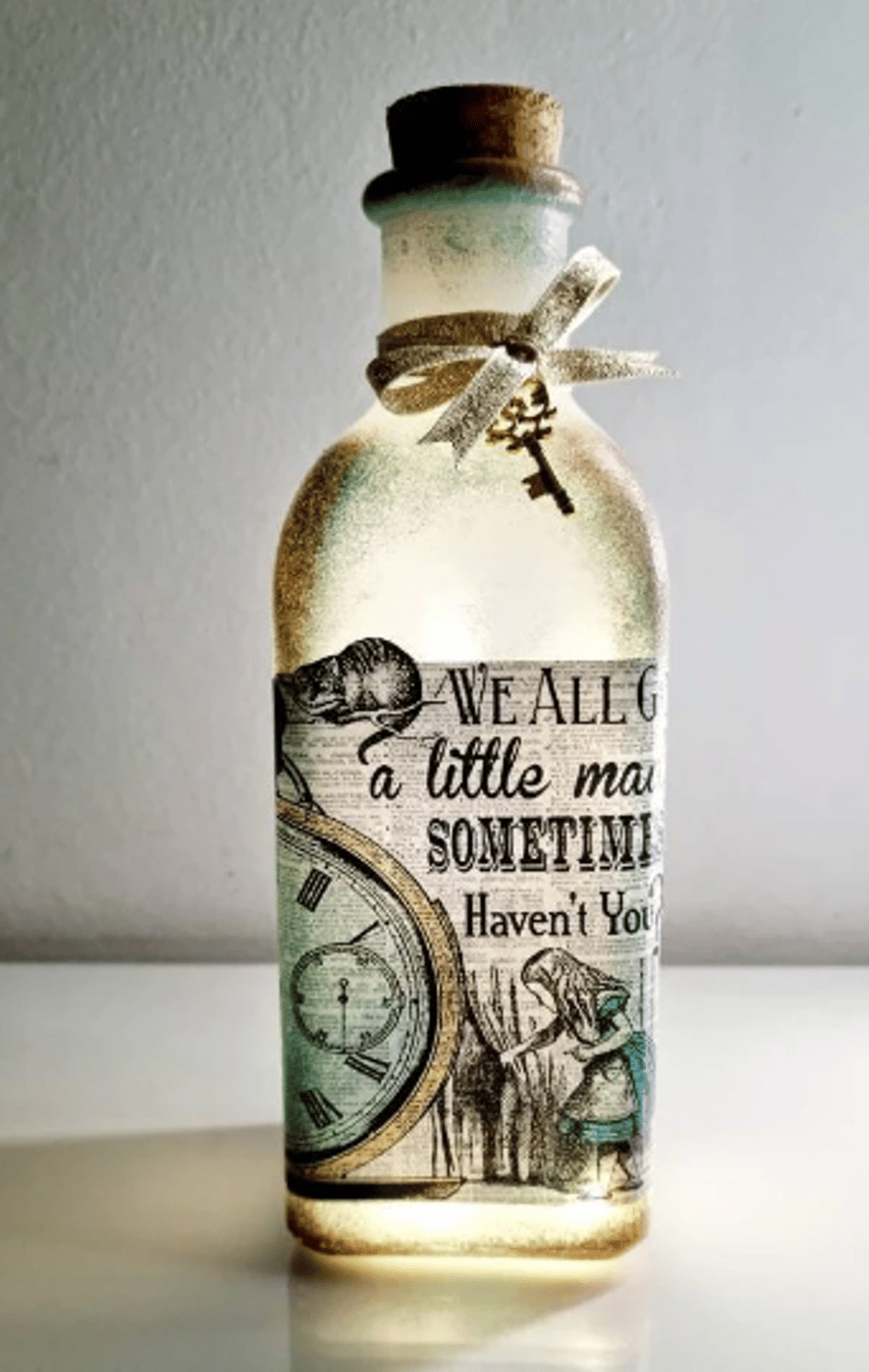 Alice in Wonderland light up bottle - Folksy