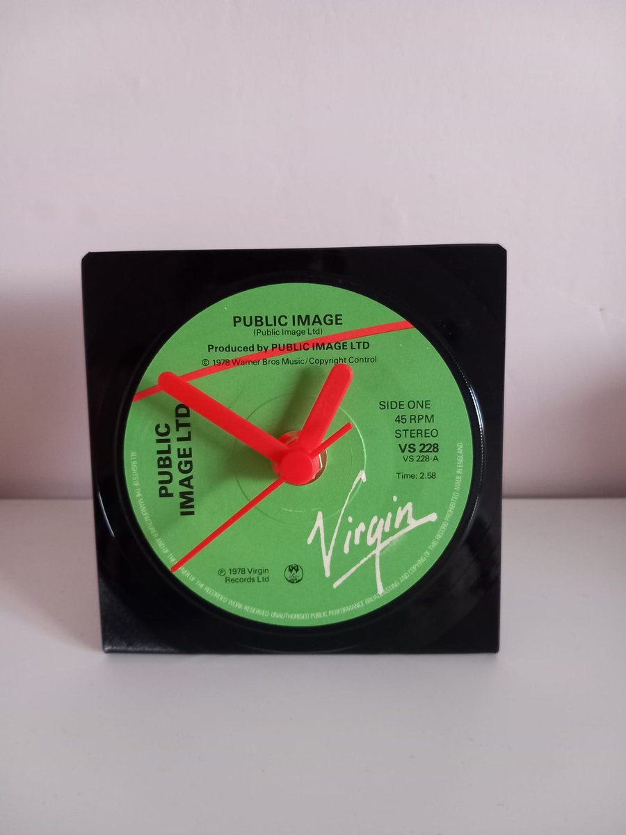 Vinyl Record Upcycled Desk Clock, 70s Punk musi... - Folksy