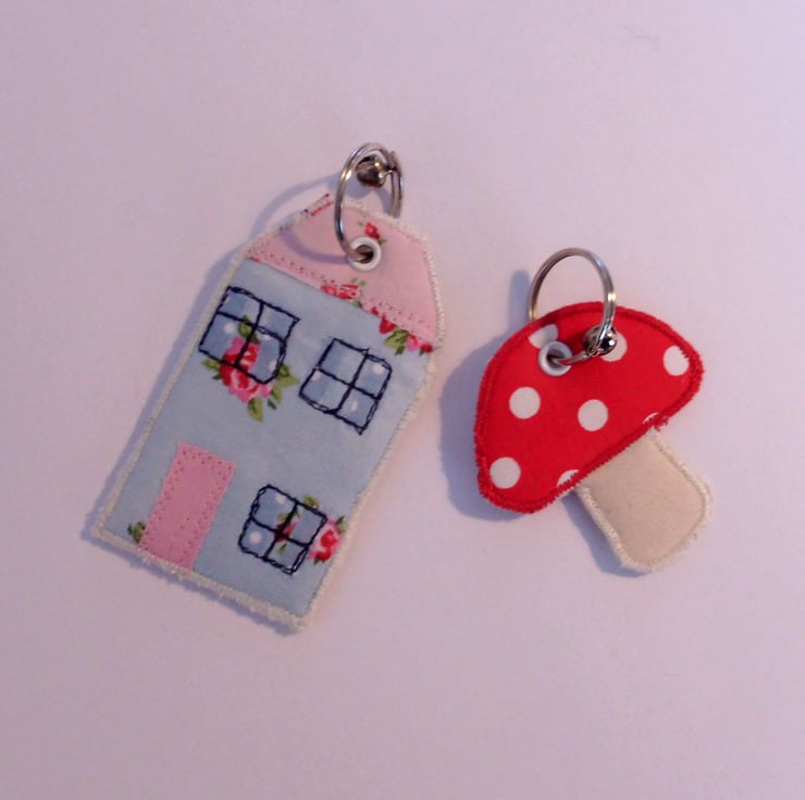 Fabric key rings, key fob, key chain, key holde... - Folksy