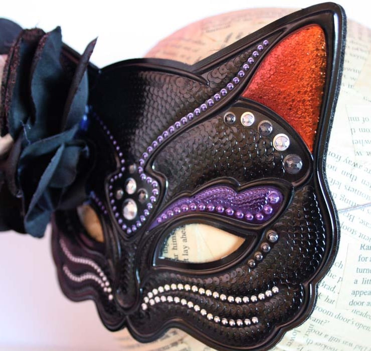Cat Kitten Flower Rose Halloween Masquerade Mask - Folksy
