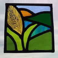 Tiny Ear of Corn, Stained Glass Panel - Folksy