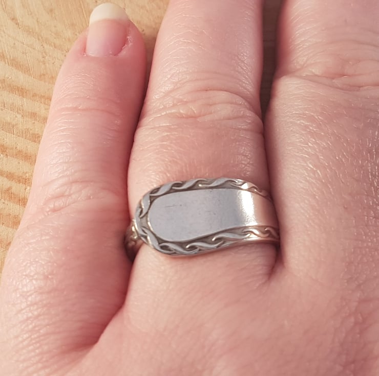 Silver Plated Upcycled Ribbon Handle Ring SPR05... - Folksy