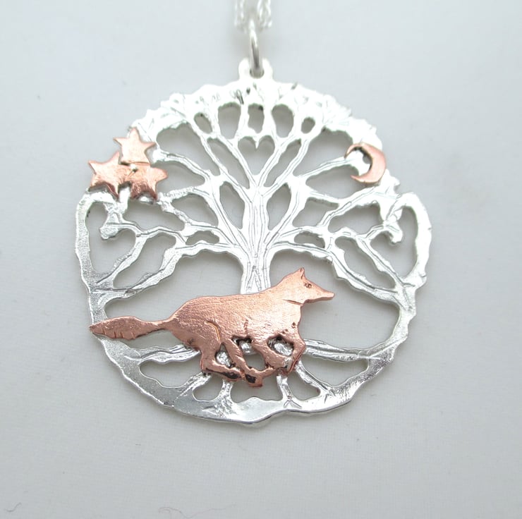 Running Wolf Silver Yorkshire Tree of Life Pend... - Folksy
