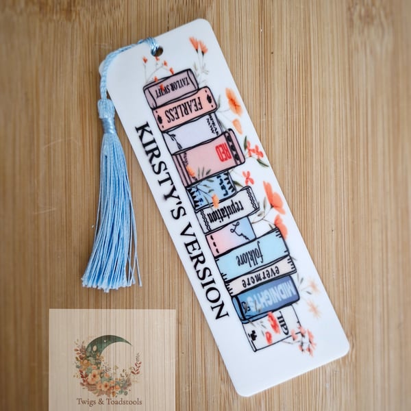 Taylor swift eras personalised bookmark - Folksy