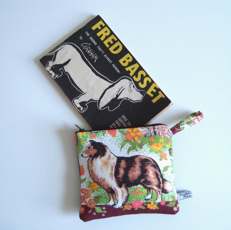 Shetland sheep dog Sheltie vintage purse or pouch - Folksy