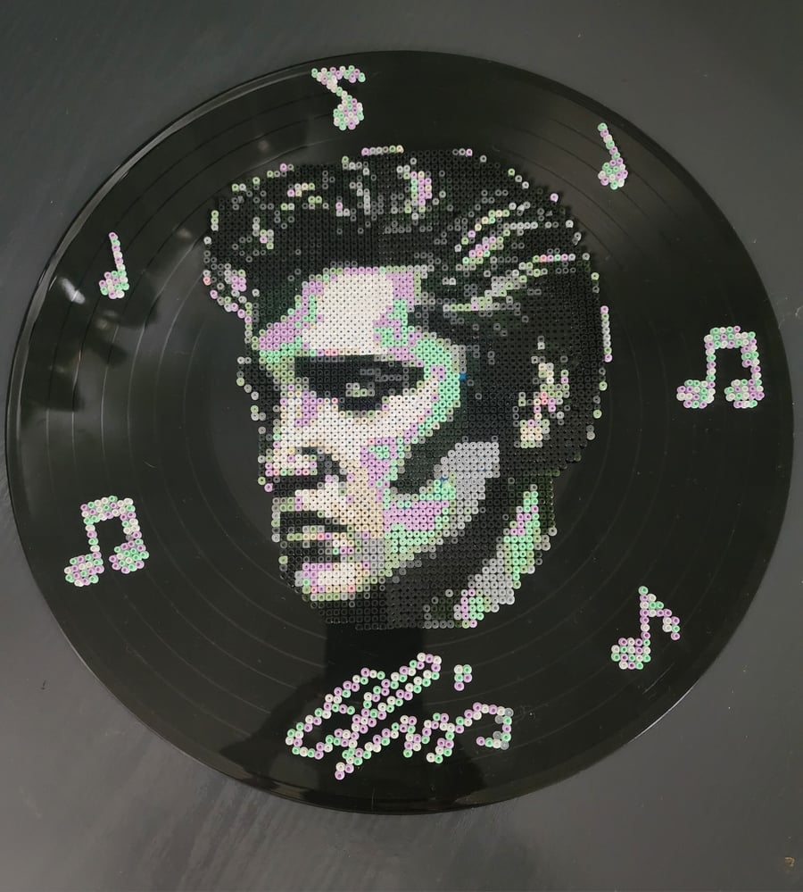 12" Vinyl Record wall picture of Elvis Pre... - Folksy