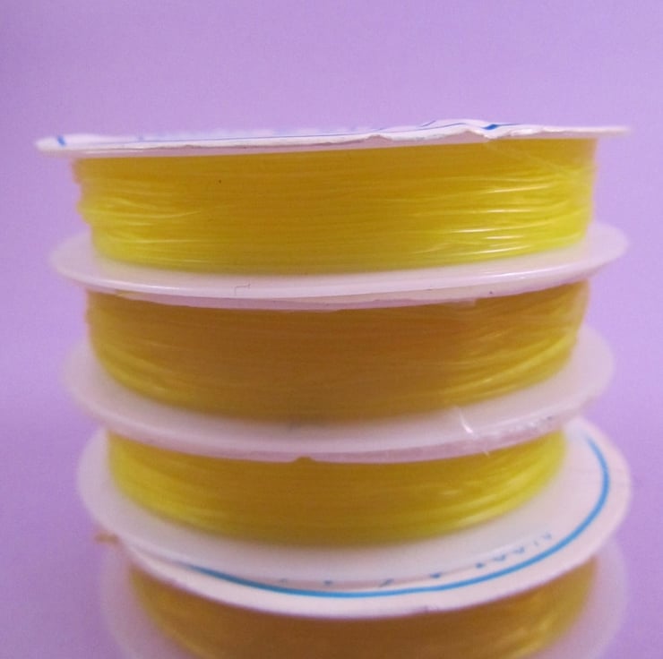 Yellow Beading Elastic, 0.8 mm, 4 reels, Crysta... - Folksy
