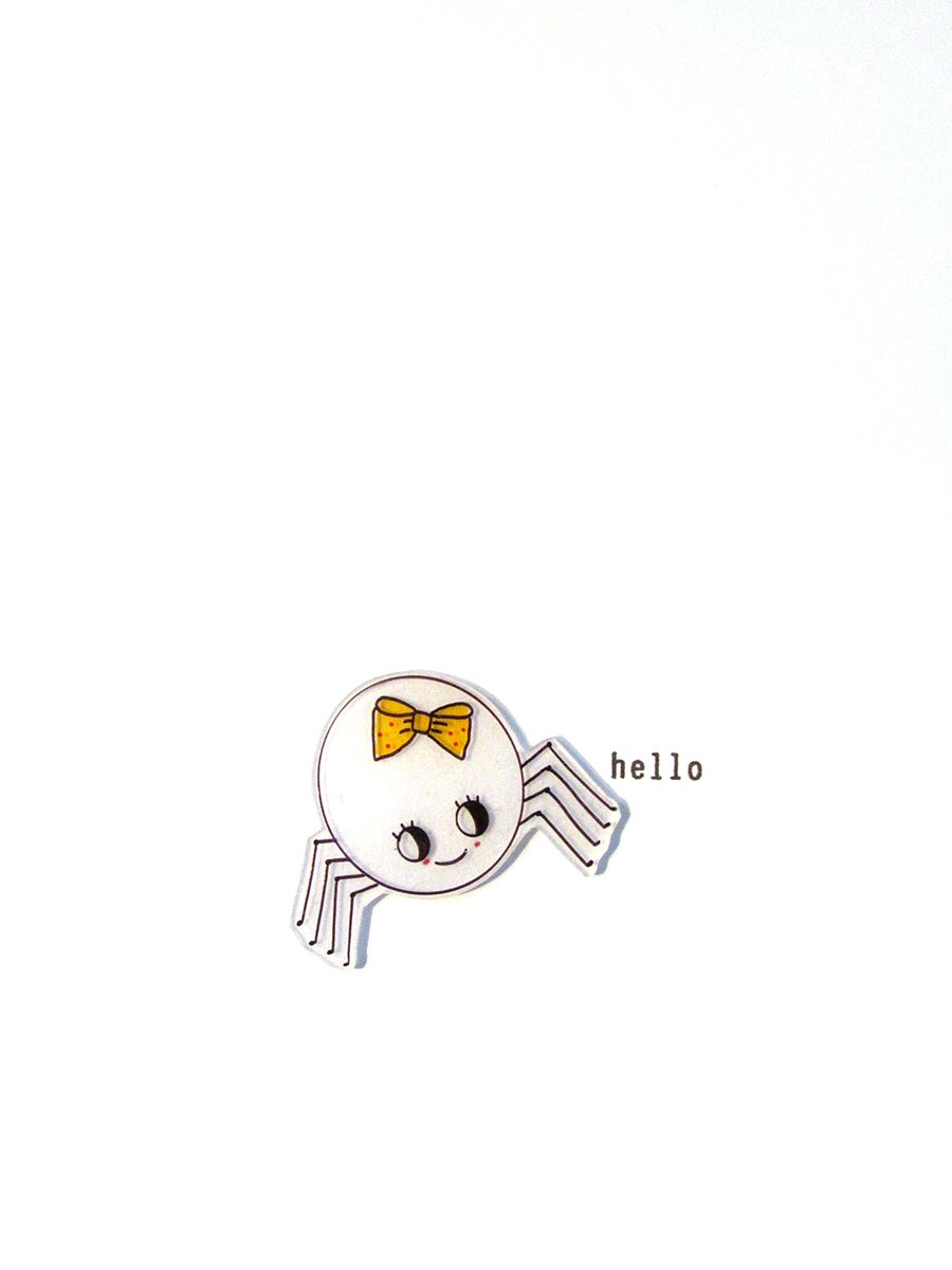 hello - cindy spider - handmade card - Folksy