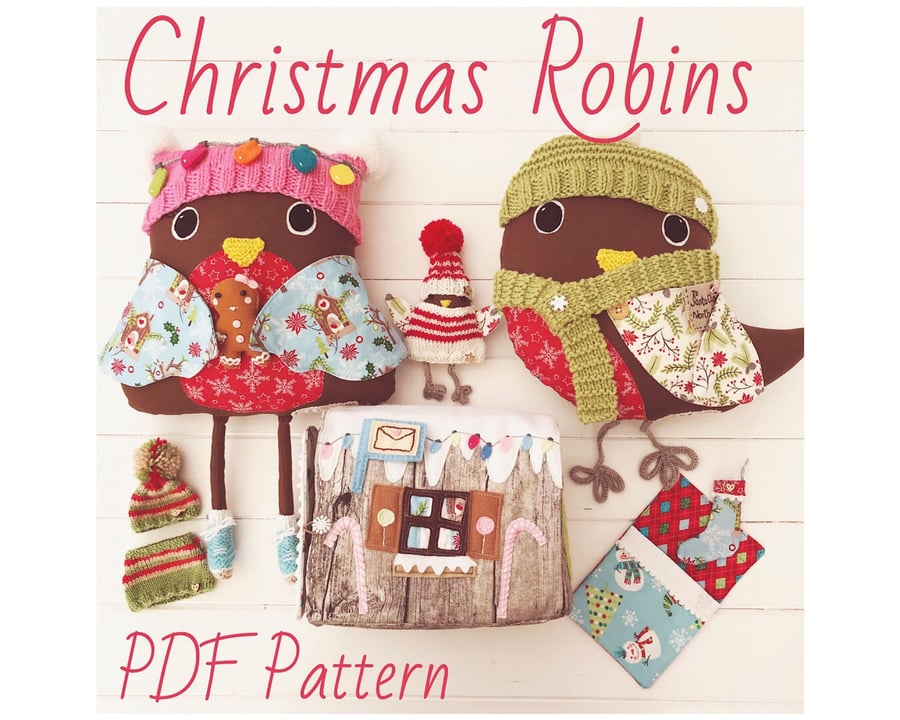 Digital PDF Sewing Pattern for Christmas Robin ... - Folksy