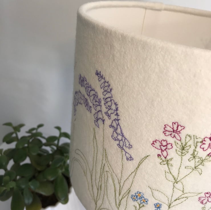 Cornish Hedgerow Embroidered lampshade - Folksy