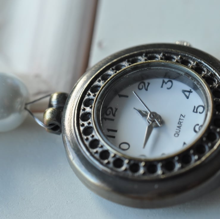 Powder Puff Flower & Bead Watch - Folksy