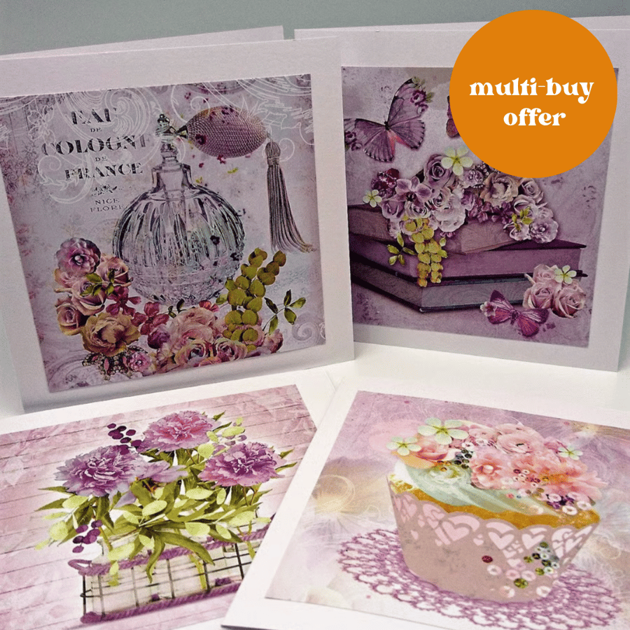 Pack of 4 All Occasion Notelets Gift, Birthday,... - Folksy