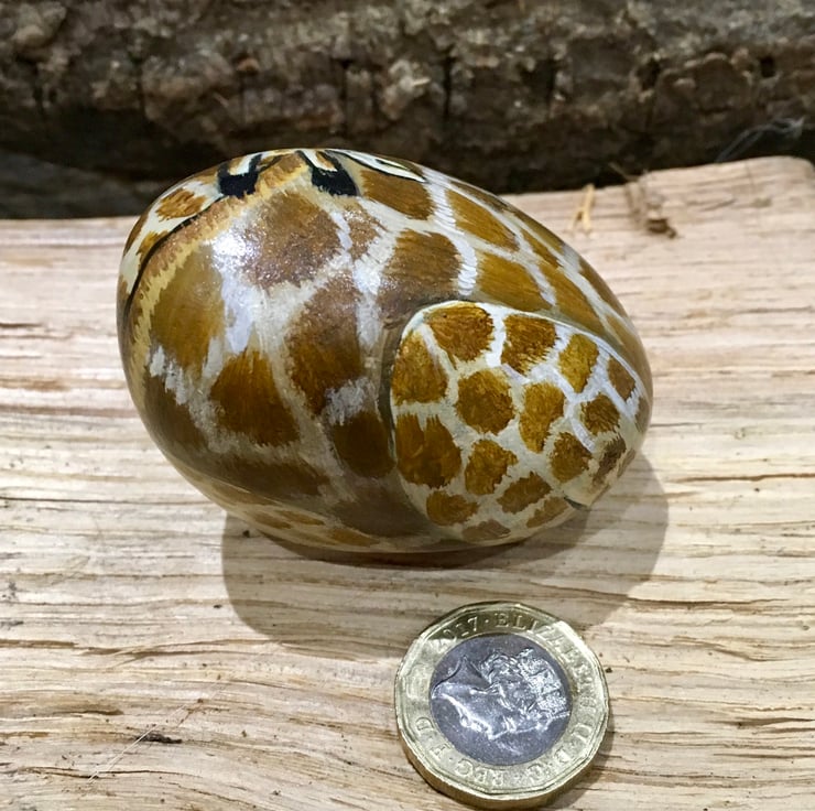 Giraffe painted pebble garden rock art wildlife... - Folksy