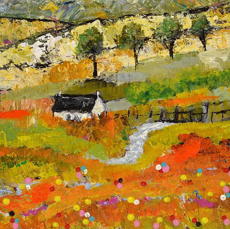 Mounted Acrylic Painting of a Croft. 10 x 8 inc... - Folksy