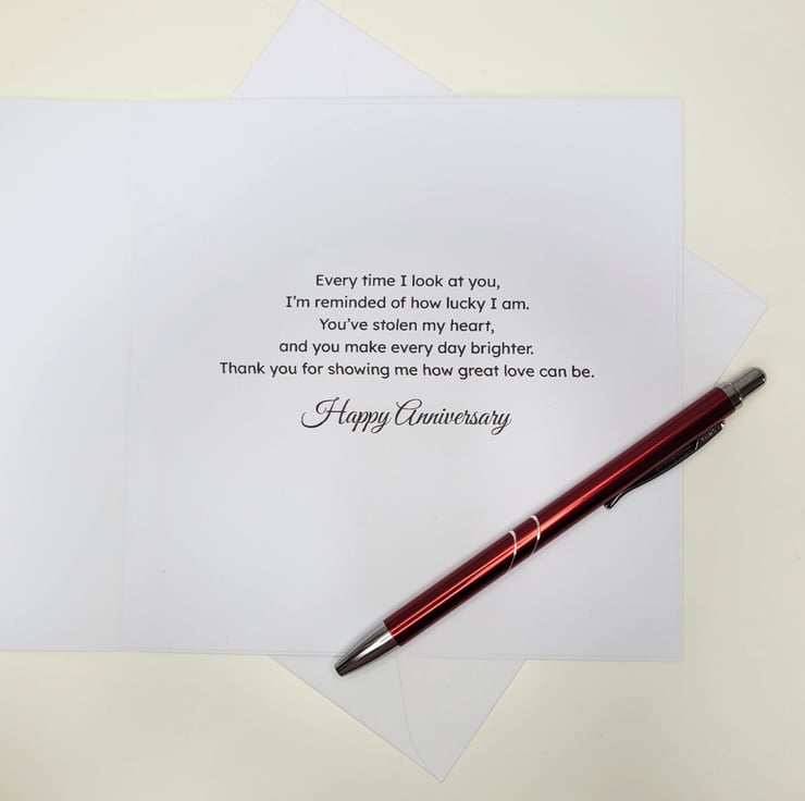 Anniversary Card for Husband Wife Partner - Red... - Folksy