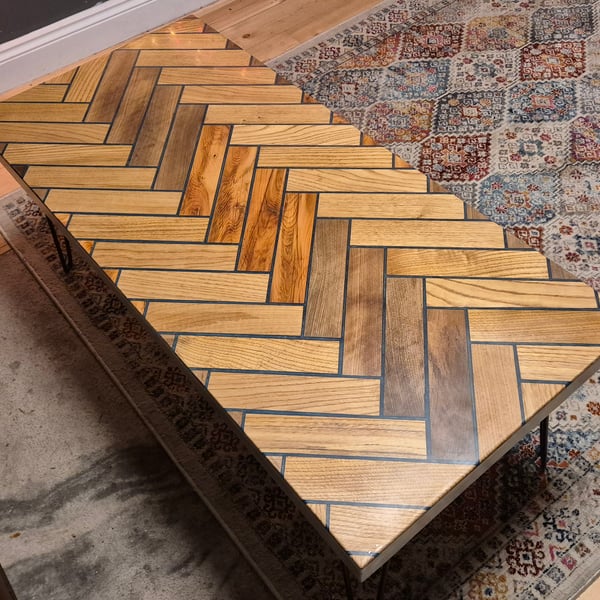 Herringbone coffee table - Folksy