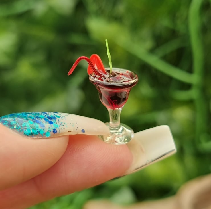 Miniature dollshouse cocktail 1:12 scale strawb... - Folksy