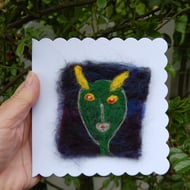 Birthday card, Alien, Needle felt wool card - Folksy