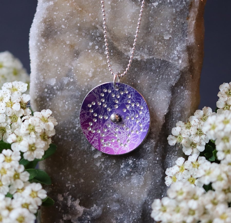 Anodised aluminium pendant on a Sterling silver... - Folksy