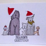 Santa Paws Christmas Card - Folksy