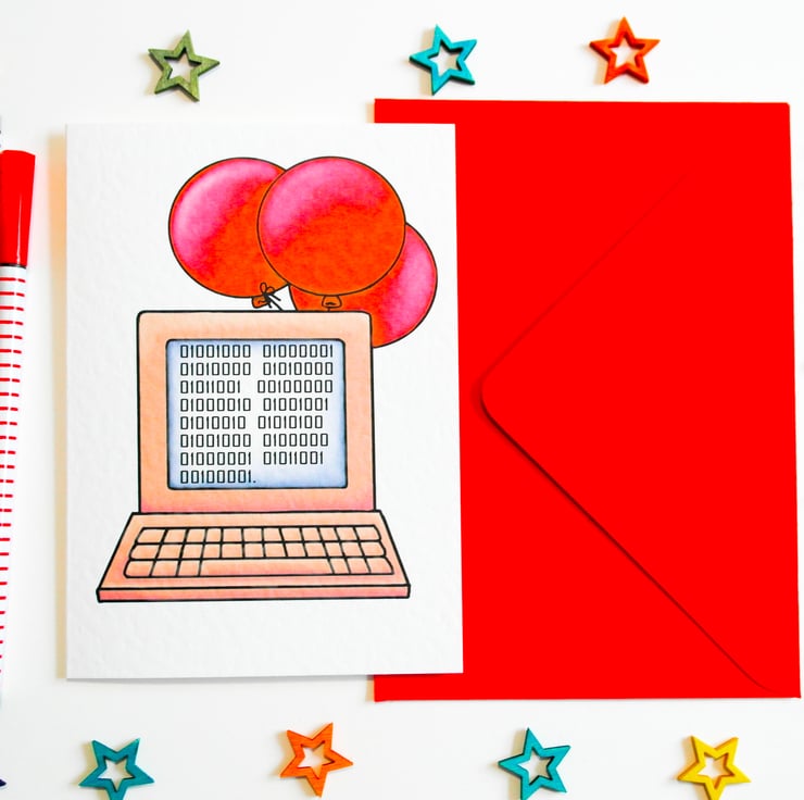 Happy Birthday! Binary Birthday Card, Card for ... - Folksy