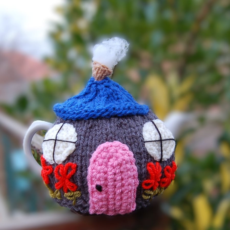 Country cottage tea cosy - hand embroidered - ... - Folksy