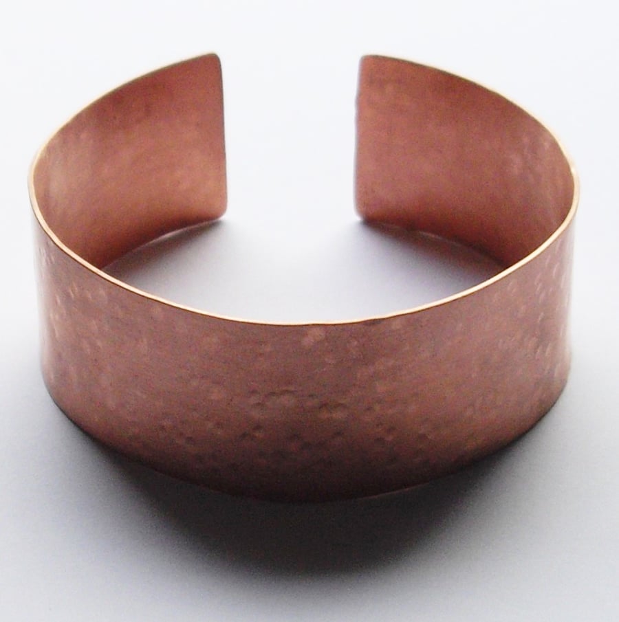 Hand Crafted Hammer Finished Copper Cuff Bracelet - Folksy