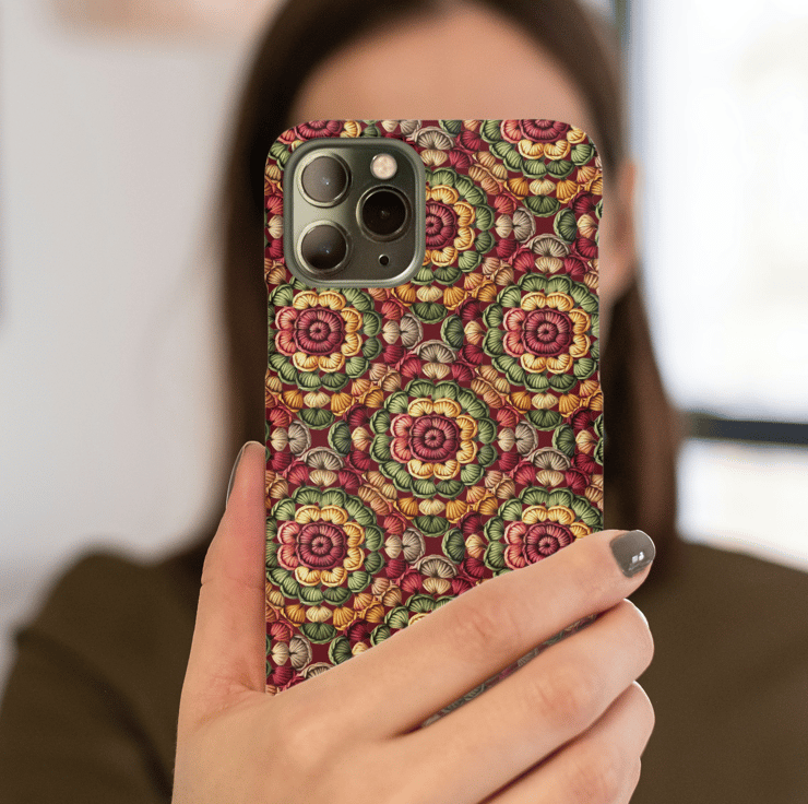 Digital print crochet-inspired granny squares v... - Folksy