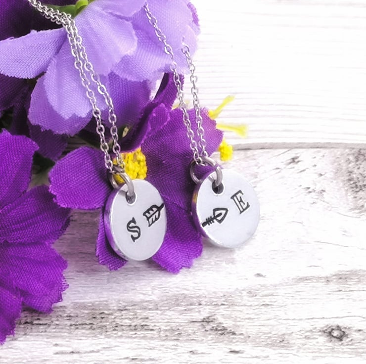 Two Personalised Best Friend Necklace - Friends... - Folksy