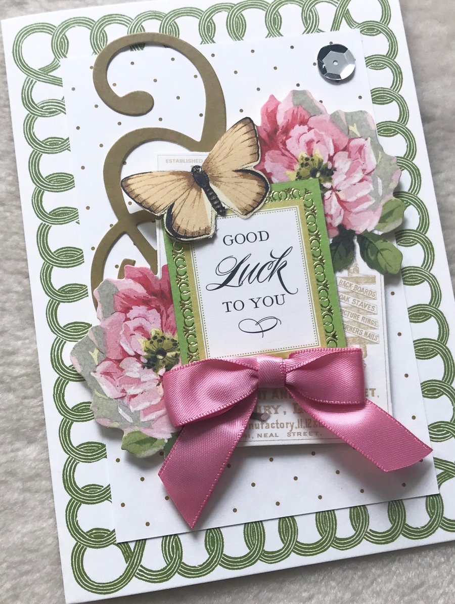 Luxury Handmade 3D Good Luck Card - Folksy