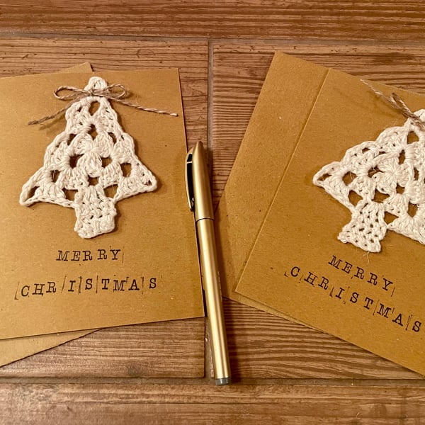 Set of 2 Christmas Cards, Christmas Tree Cards,... - Folksy