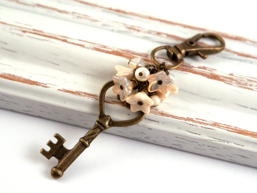 Bronze Key Bag Charm - Folksy