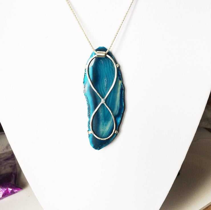 A Beautiful Turquoise and Blue Polished Agate S... - Folksy