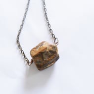 SALE Raw Tigers Eye Rustic necklace - Folksy