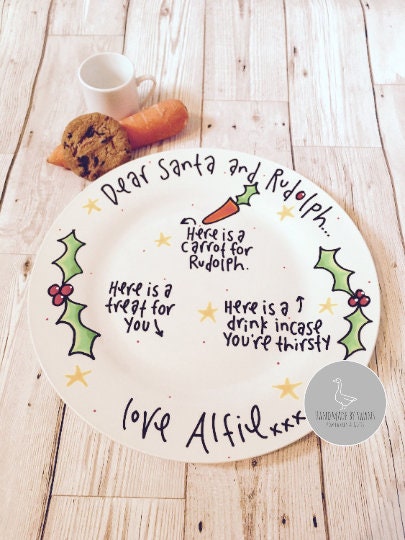 Santa Plate, Personalised Santa plate and mug s... - Folksy