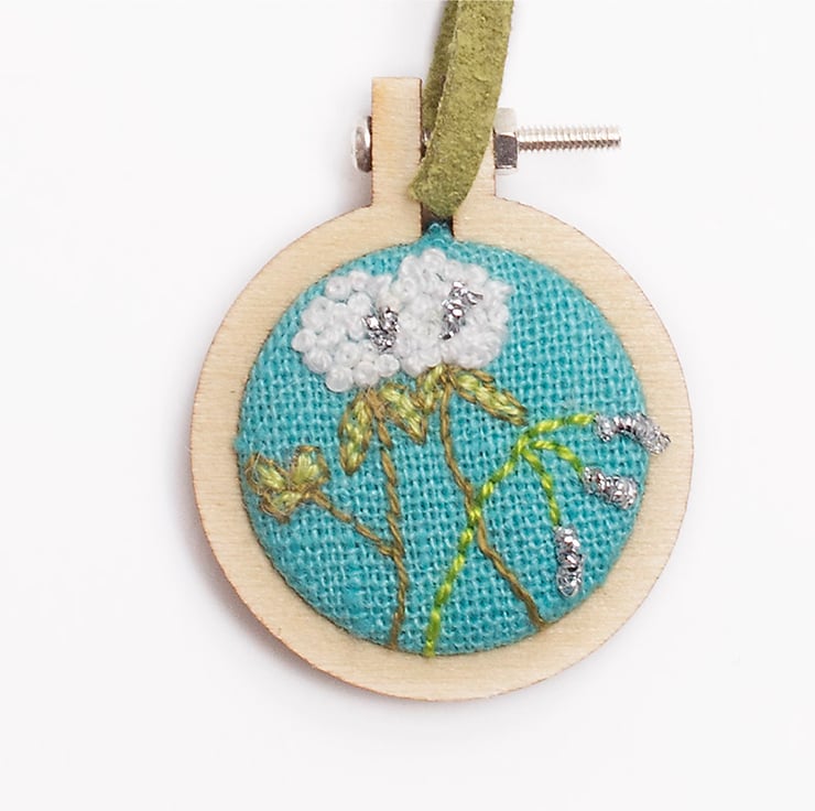 Mini hoop embroidery with hand stitched clover ... - Folksy