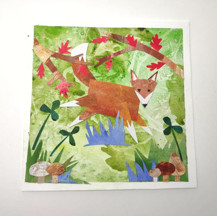 Collage Fox Art - Nature, Woodland Picture - Fr... - Folksy