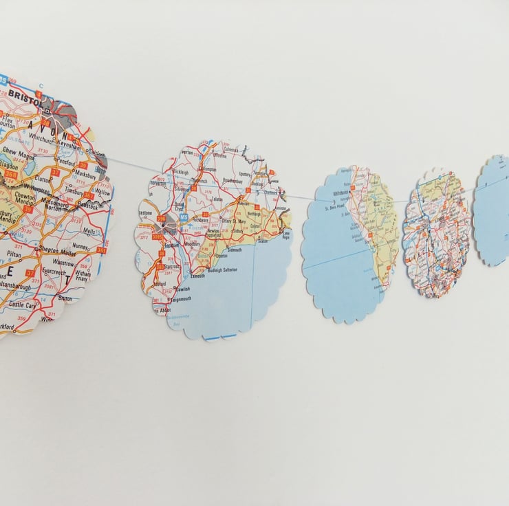 Map Bunting - England and Wales - Folksy