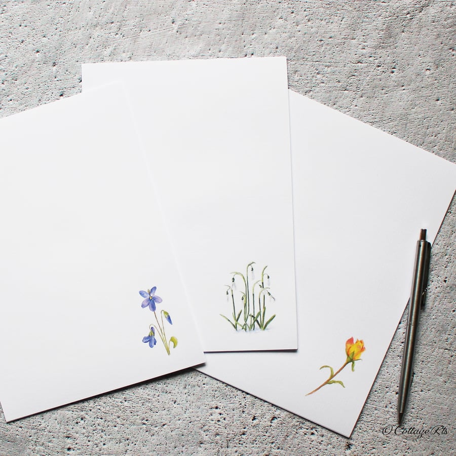 Mixed Wildflower and Butterfly Letter Writing P... - Folksy