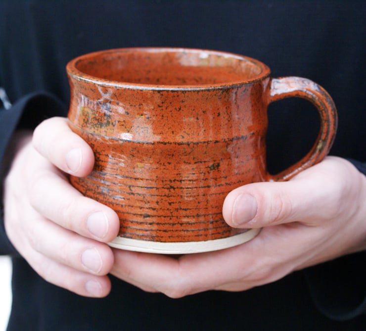 Set of two handmade tea mugs - stoneware potter... - Folksy