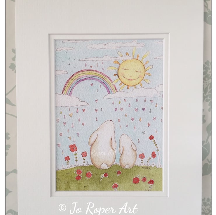 Rainbow Bright mounted print Jo Roper - Folksy