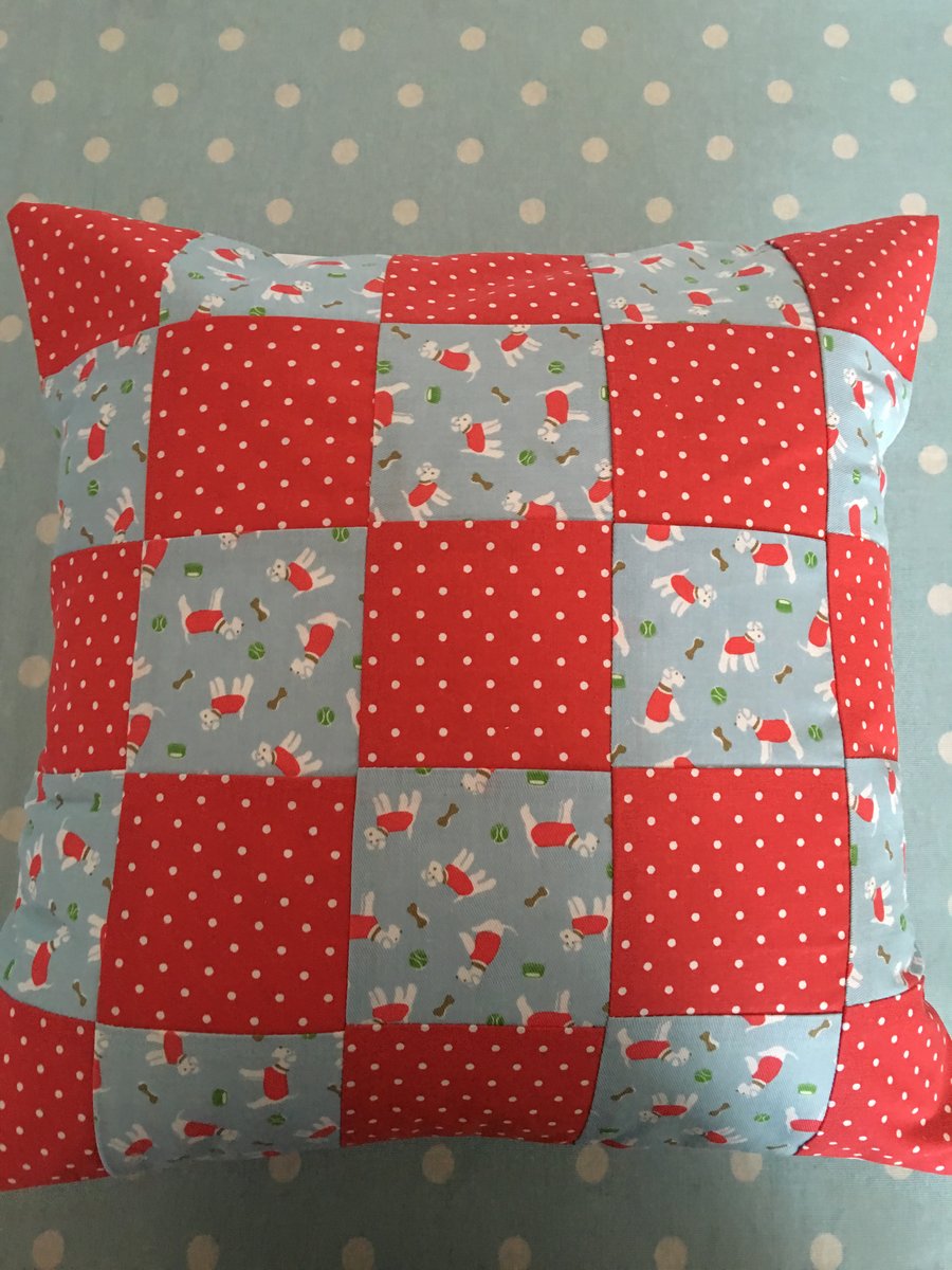 Cath Kidston stanley dog , red dot fabric patc... - Folksy