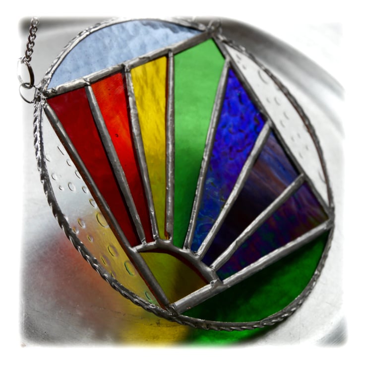 Rainbow Weather Suncatcher Stained Glass Handma... - Folksy