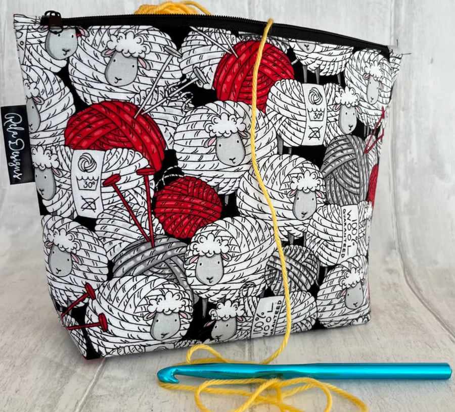 Makeup bags, project bags sheep - Folksy