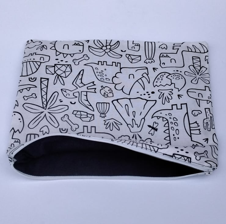 Dinosaur Pencil Case to Colour, Large Pencil Ca... - Folksy