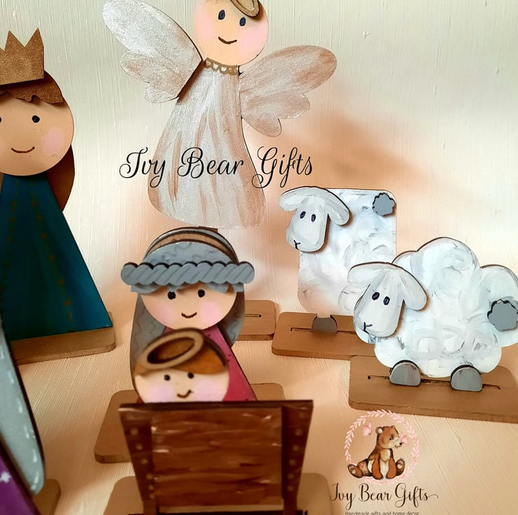Wooden Christmas Nativity set - Folksy